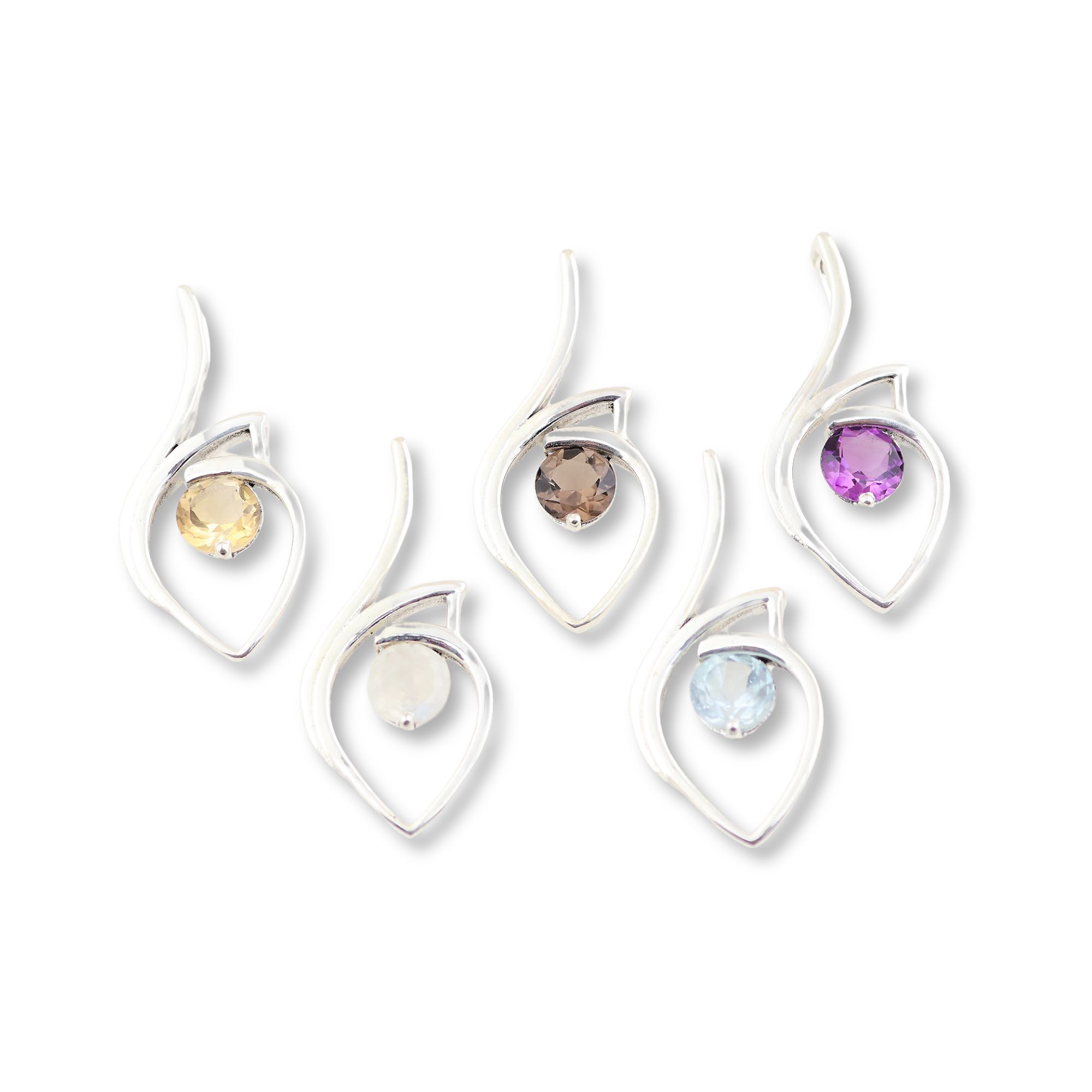 Beautiful Minimalist Design Pendant - SilverGemstone